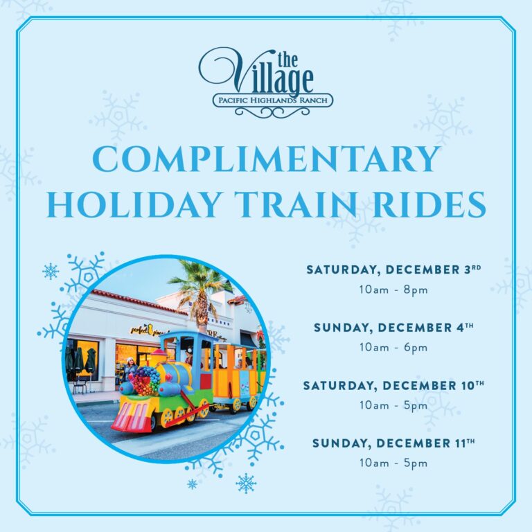 Complimentary Holiday Train Rides | The Village at Pacific Highlands Ranch